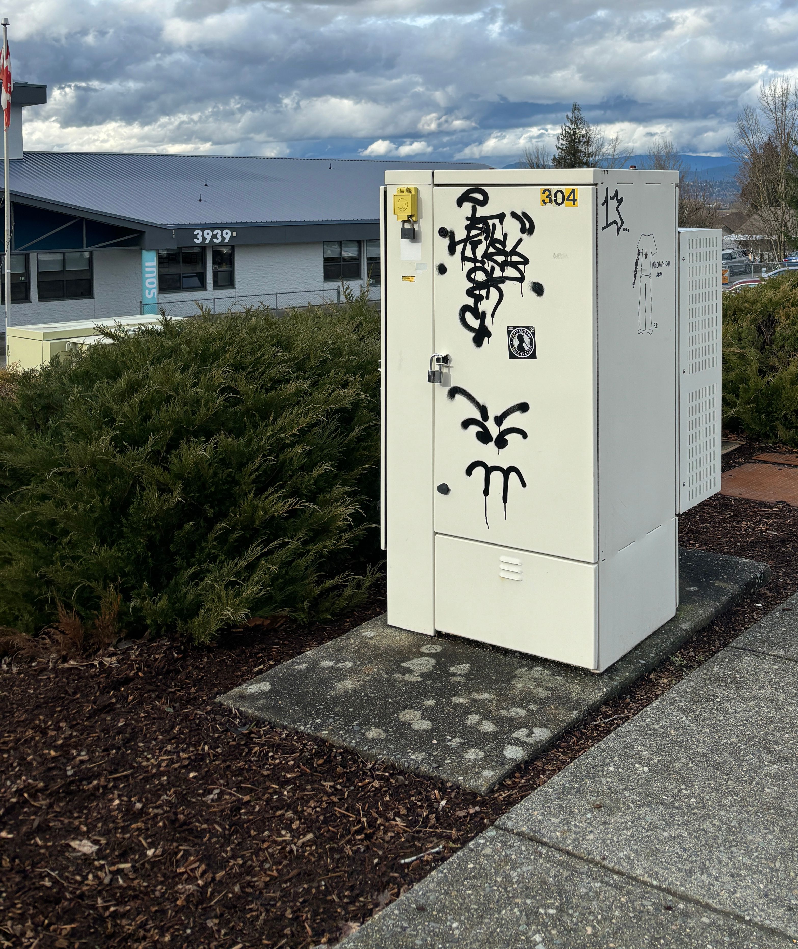 Grafitti on box at elementary school | TELUS Neighbourhood