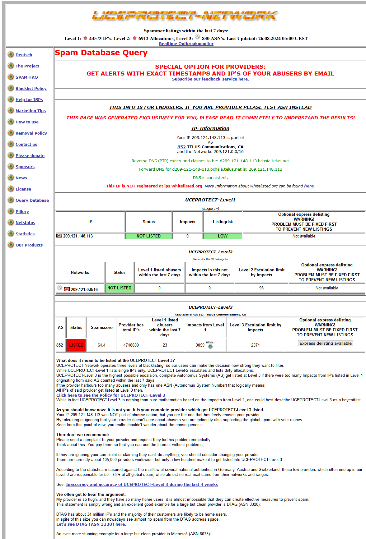 Telus blacklisted by UCEPROTECT | TELUS Neighbourhood