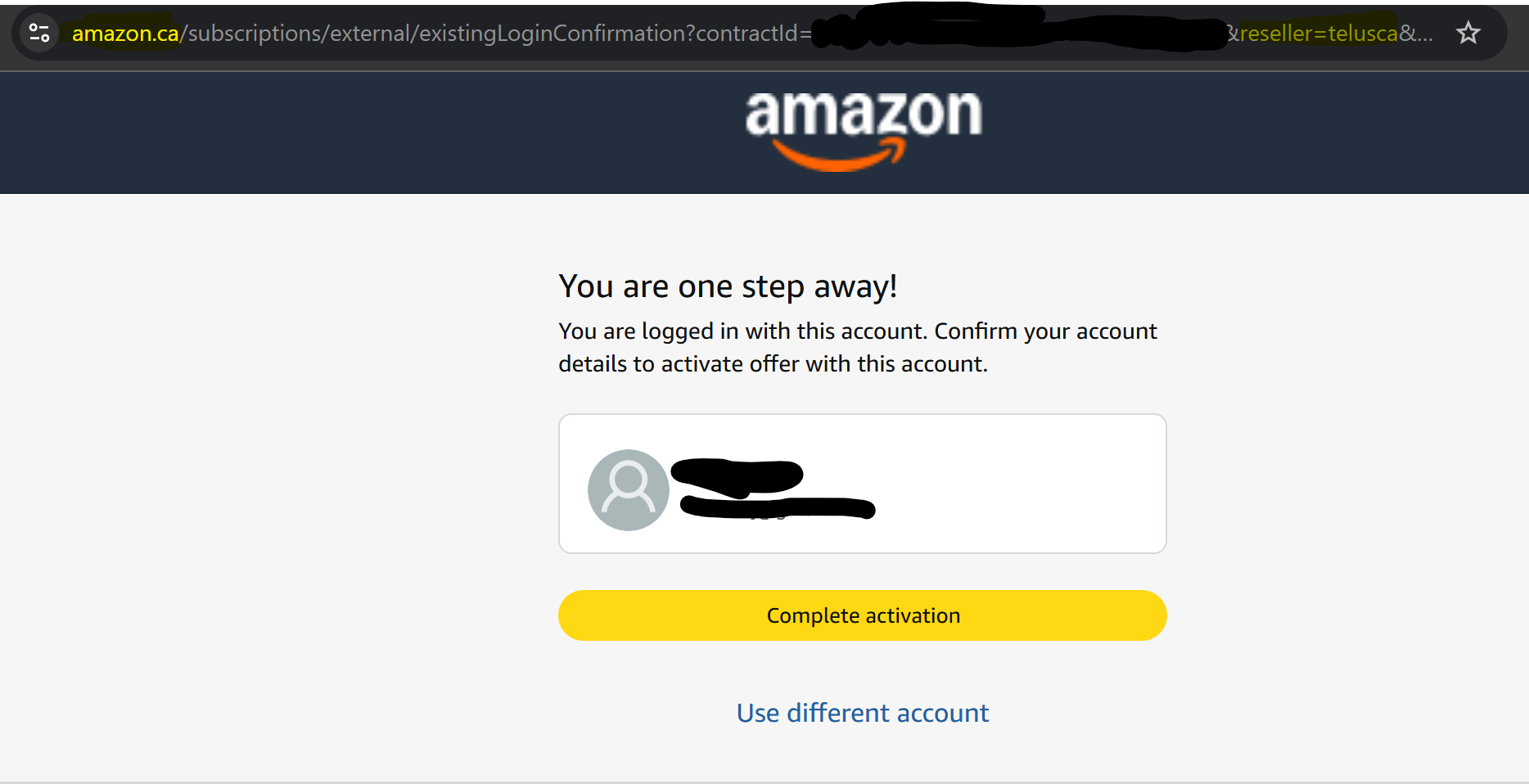 Stream+ can't connect to my existing Prime account? | TELUS Neighbourhood